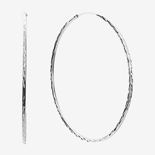 Click here for Womens Sterling Silver 60mm Hoop Earrings  One Siz... prices