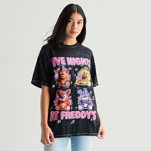 Click here for Five Nights Oversized Tee Womens Juniors Crew Neck... prices
