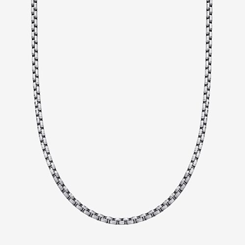Click here for Stainless Steel Solid Box Chain Necklace  One Size... prices