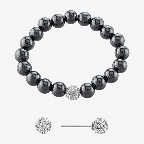 Click here for Silver Treasures Bracelet & Stud Earring Genuine S... prices