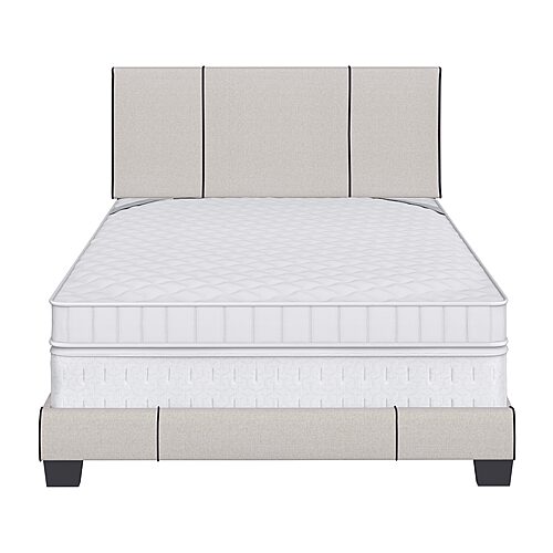 Click here for LUCENA UPHOLSTERED PLATFORM BED  One Size  Beige prices