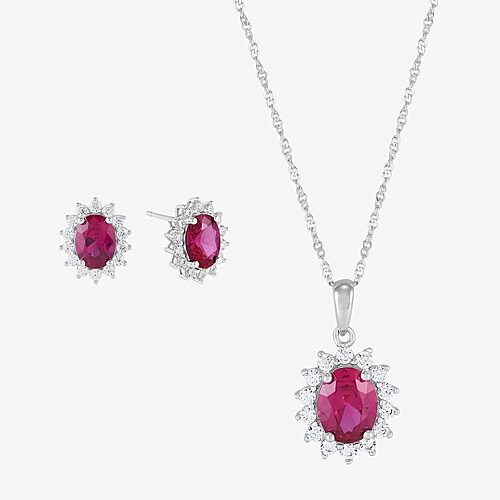 Click here for Gemstone Sterling Silver Oval 2-pc. Jewelry Set  O... prices
