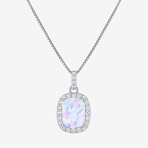 Click here for Womens Lab Created Gemstone Sterling Silver Halo P... prices