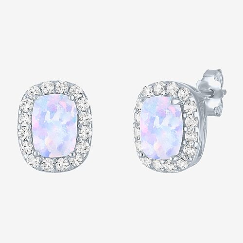 Click here for Lab Created Gemstone Sterling Silver 10.3mm Halo S... prices