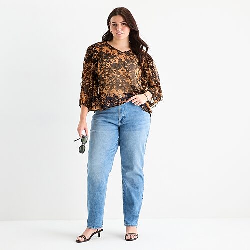 Click here for a.n.a Ruffle Womens Plus V Neck Long Sleeve Blouse... prices