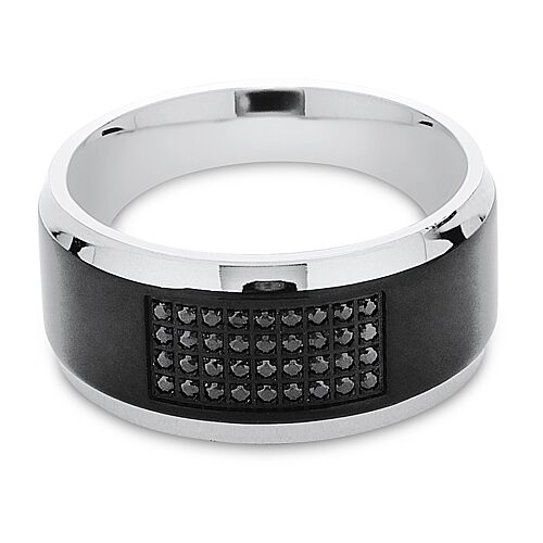 Click here for Mens 24.5MM 1/5 CT. T.W. Black Cubic Zirconia Band... prices
