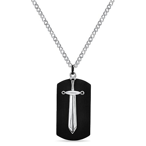 Click here for Mens Dog Tag Pendant Necklace  One Size prices