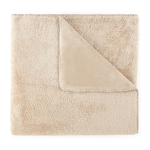 Click here for Linden Street Solid Plush Throw  One Size  Beige prices