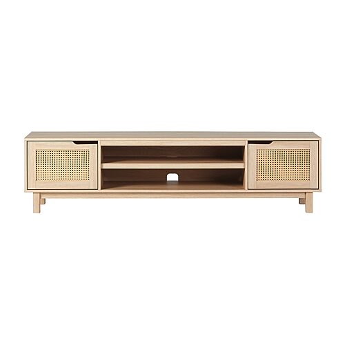 Click here for 70 2 Door Rattan TV Stand  One Size  Beige prices