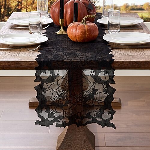 Click here for Elrene Bats Web Halloween Table Linen Collection prices
