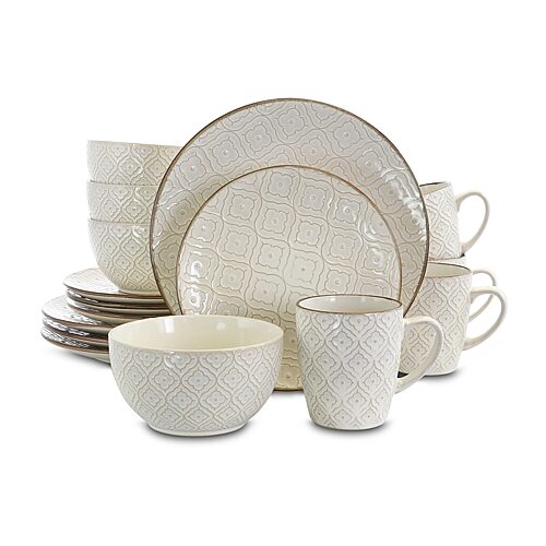 Click here for Elama White Lily 16 Piece Luxurious Stoneware Dinn... prices