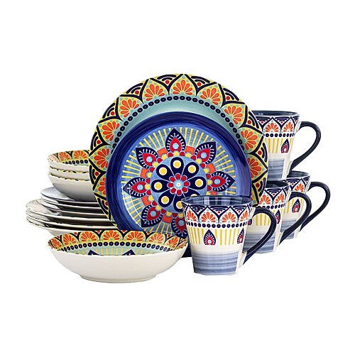 Click here for Elama Zen Blue Mozaik 16 Piece Luxurious Stoneware... prices