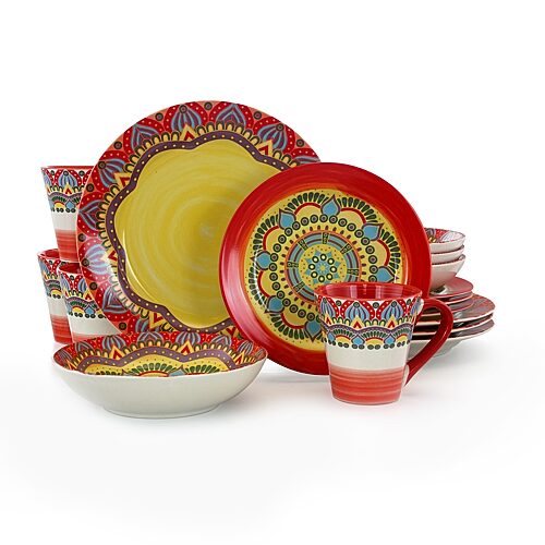 Click here for Elama Zen Red Mozaik 16 Piece Luxurious Stoneware... prices