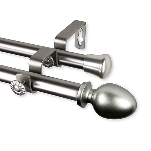 Click here for Rod Desyne Emeka Double Curtain Rod  One Size  Sil... prices