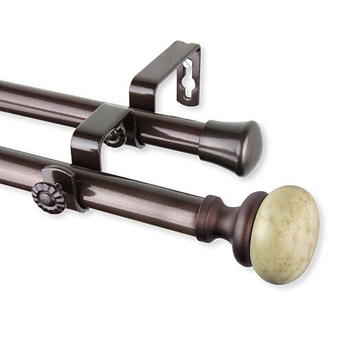 Click here for Rod Desyne Merlyn Double Curtain Rod  One Size  Br... prices