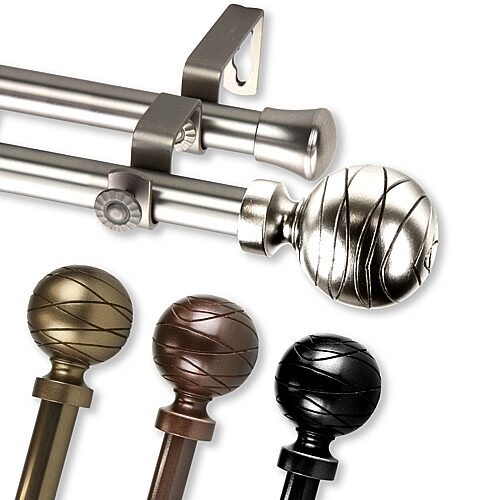 Click here for Rod Desyne Arman Double Curtain Rod  One Size  Sil... prices