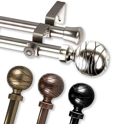 Click here for Rod Desyne Arman Double Curtain Rod  One Size  Bla... prices