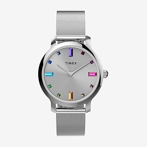 Click here for Timex Womens Transcend Silver-Tone Mesh Band Watch... prices