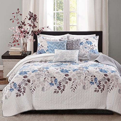 Click here for Madison Park Luna 6-Pc. Quilt Set  Full/Queen - Bl... prices