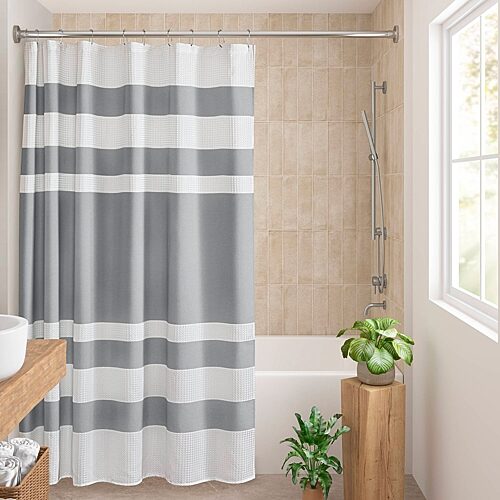 Madison Park Spa Waffle 3M-Scotchgard Shower Curtain  54 x 78 - Grey