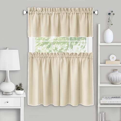 Click here for Achim Kendal 3-pc. Rod Pocket Kitchen Curtains & D... prices