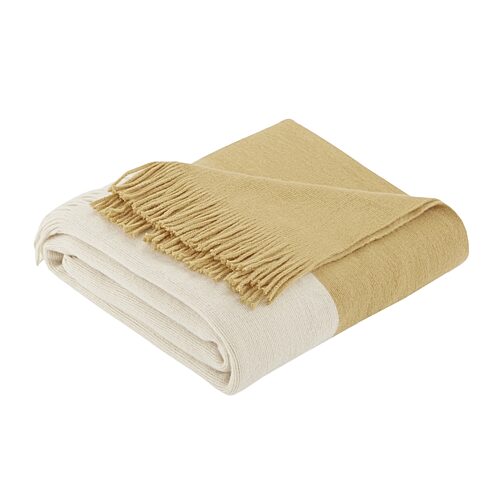 Click here for Ink+Ivy Stockholm Color Block Throw  50 x 60 - Yel... prices