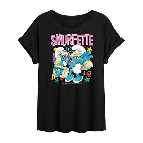 Click here for Smurfette Tee Womens Juniors Crew Neck Short Sleev... prices