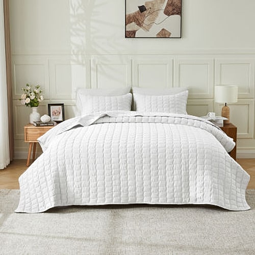 Click here for Linery Gauze Wave Stitched Easy Care Quilt Set  On... prices