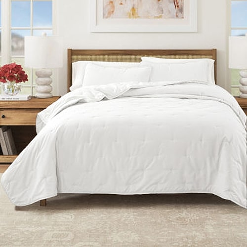 Click here for Linery Solid Dot-Stitched Easy Care Quilt Set  One... prices