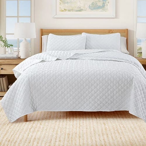 Click here for Linery Diamond Textured Easy Care Quilt Set  One S... prices