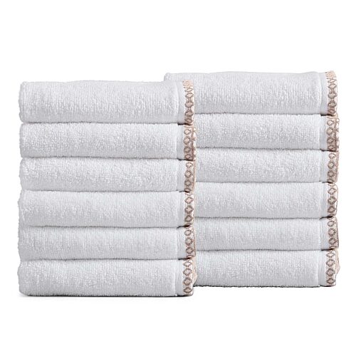 Click here for Linery Cotton And Decorative Bordered Washcloth 12... prices