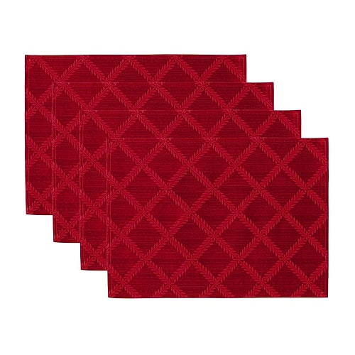 Click here for Lenox Laurel Leaf Placemats  Set of 4 - Red prices