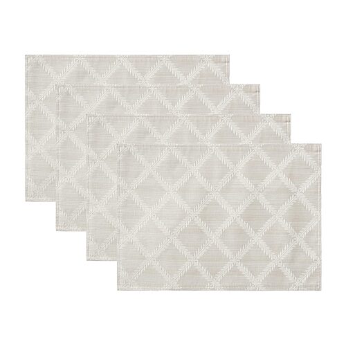 Click here for Lenox Laurel Leaf Set/4 Placemats 13 x 18 - Platin... prices