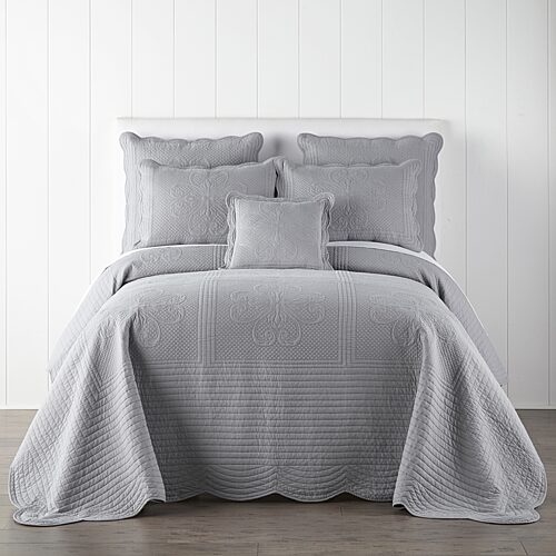 Click here for Hudson & Main Audrey Bedspread  One Size  Gray prices