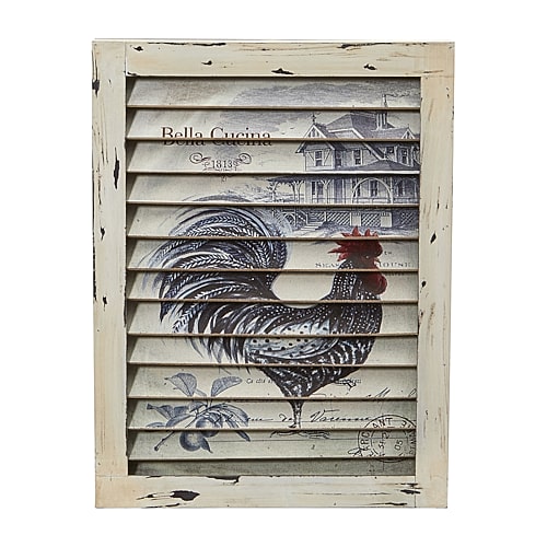 Click here for Rooster Window Shutter Wall Decor  One Size  Beige prices