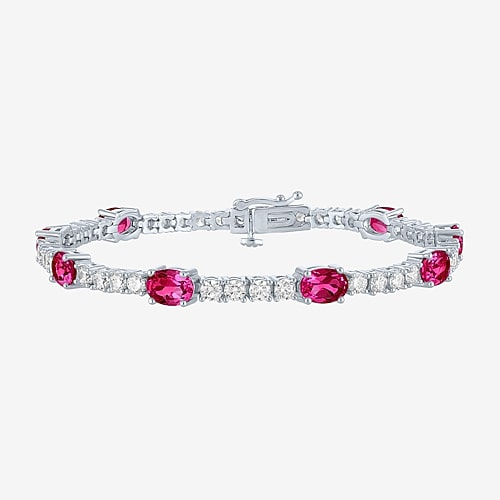 Click here for Gemstone Pure Silver Over Brass Tennis Bracelet  O... prices