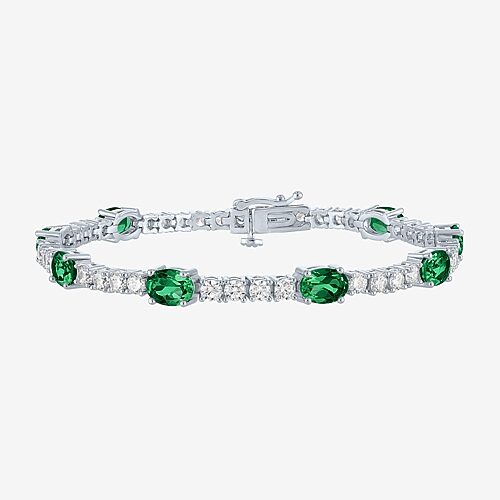 Click here for Gemstone Pure Silver Over Brass Tennis Bracelet  O... prices