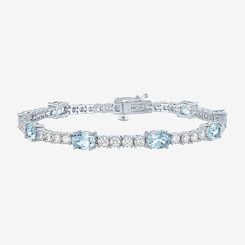 Click here for Gemstone Pure Silver Over Brass Tennis Bracelet  O... prices