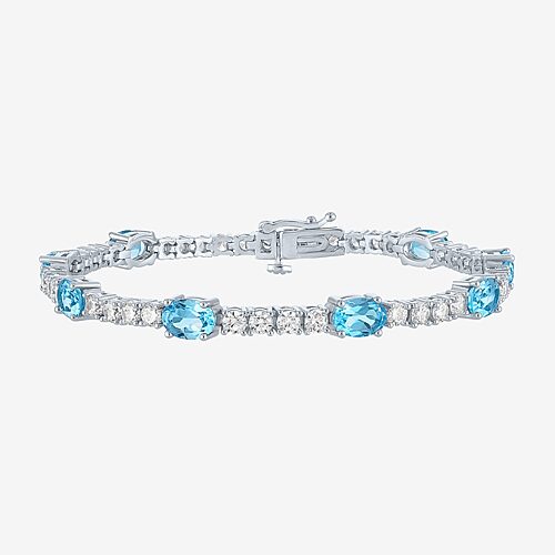 Click here for Gemstone Pure Silver Over Brass Tennis Bracelet  O... prices