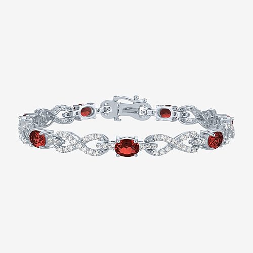 Click here for Womens Genuine Red Garnet Sterling Silver 7.5 Inch... prices