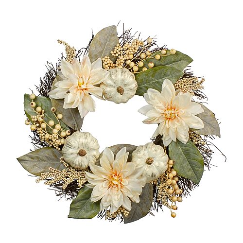 Click here for Northlight 22in Dahlia And Pumpkin Wreath  One Siz... prices