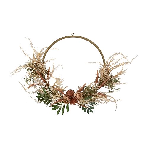 Click here for Northlight Fall Pale Roses With Foliage Unlit Wrea... prices