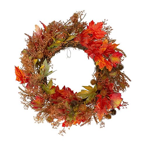Click here for Northlight 24in Maple Leaf And Berry Unlit Wreath... prices
