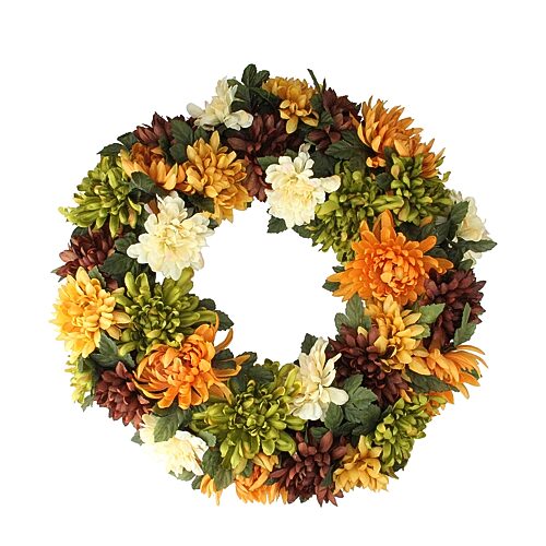 Click here for Northlight 19.5in Orange And Green Chrysanthemum U... prices