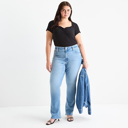 Click here for a.n.a Womens Plus High Rise Bootcut Jean  28w Shor... prices