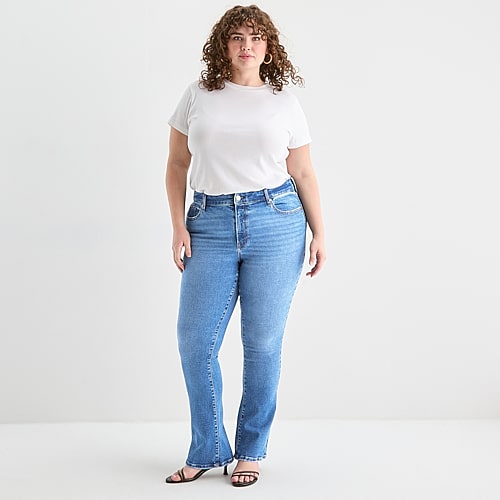 Click here for a.n.a Womens Plus High Rise Bootcut Jean  16w Shor... prices