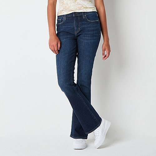 Click here for Arizona Womens Juniors Short Mid Rise Bootcut Jean... prices