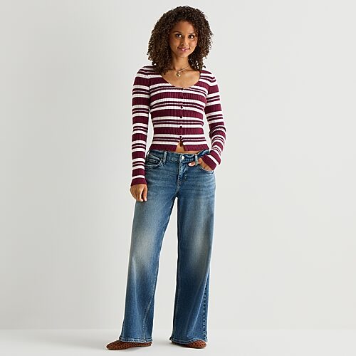 Click here for Arizona Curvy Womens Juniors Plus Low Rise Baggy F... prices