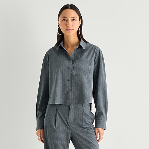 Click here for Stylus Womens Cuffed Long Sleeve Regular Fit Butto... prices