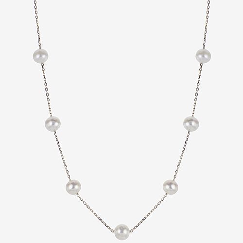 Click here for 10K Gold Cultured Freshwater Pearl Station Necklac... prices